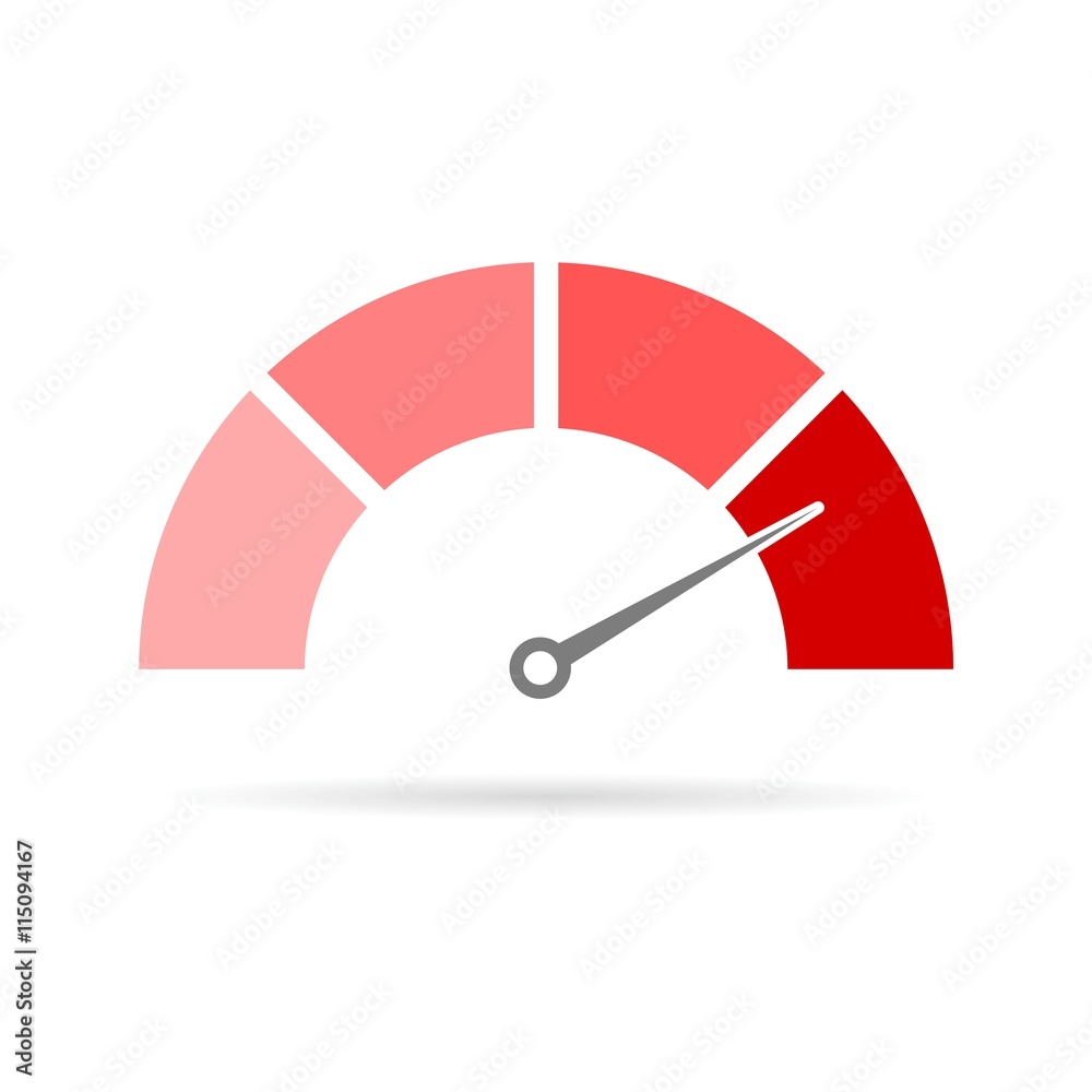 Red Speedometer icon Stock Vector | Adobe Stock