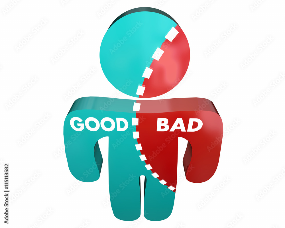 Good Vs Bad Person Percent Character Integrity 3d Illustration Stock ...