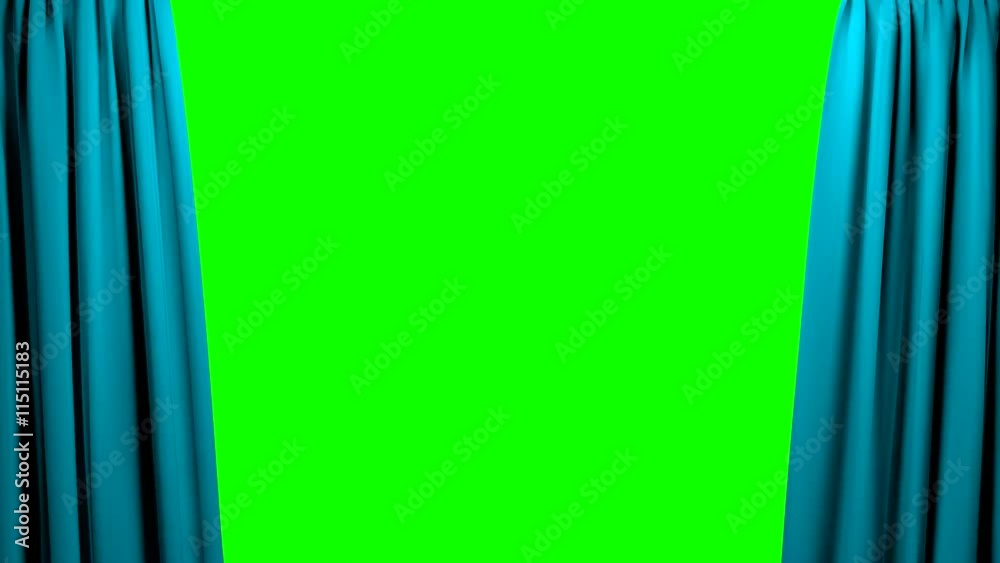 Curtains opening and closing stage theater cinema green screen 4K Stock ...