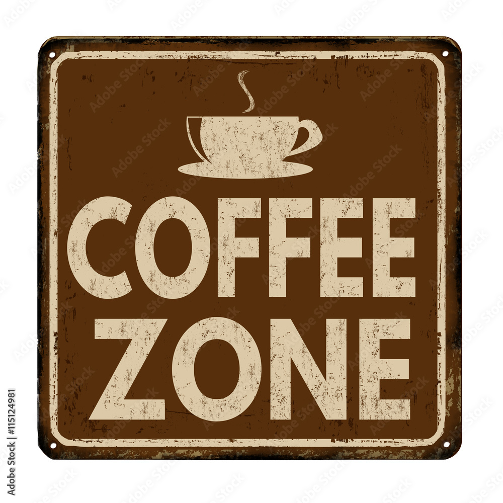 Coffee zone vintage metal sign Stock-Vektorgrafik | Adobe Stock