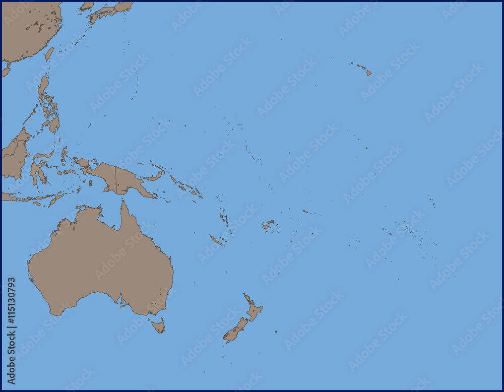 Empty Political Map of Oceania Stock Vector | Adobe Stock