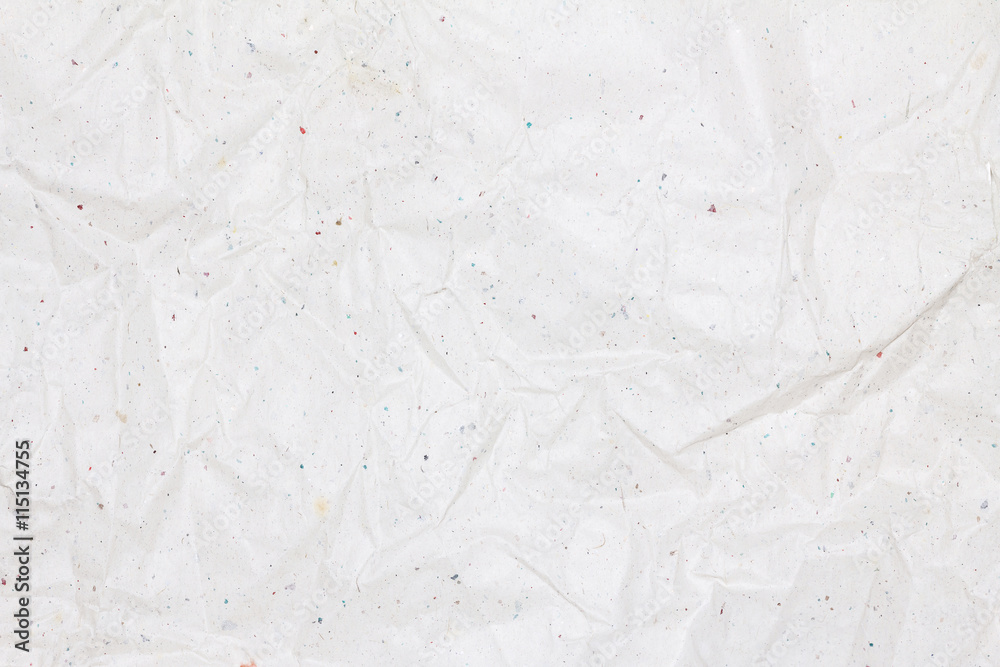 Closeup white recycled crumpled paper texture or white recycled ...