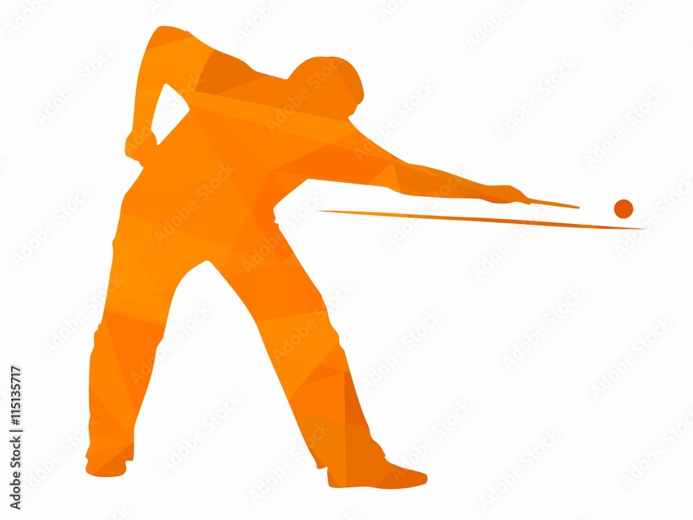 silhouette snooker player. vector drawing Stock Vector | Adobe Stock