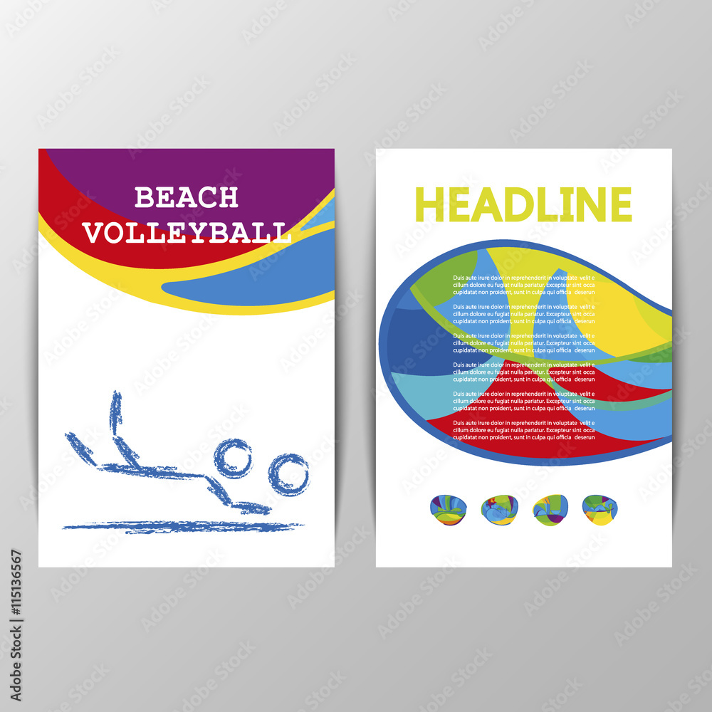 Beach Volleyball 2016 Summer Games cover design Stock-Vektorgrafik ...
