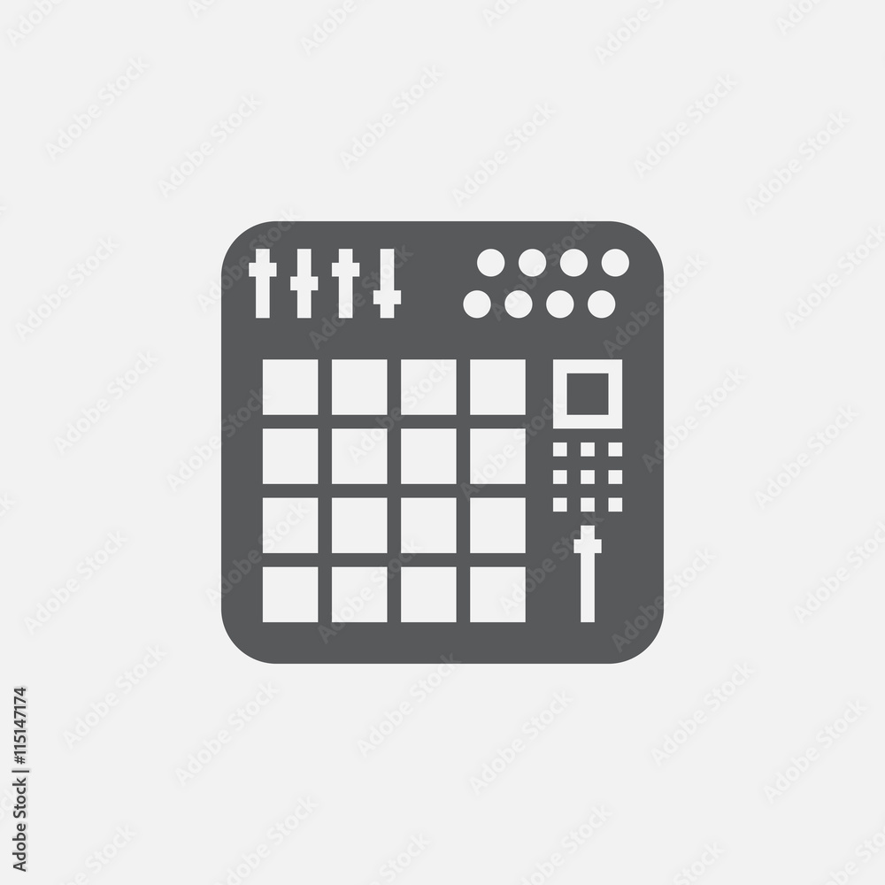 midi controller icon vector, solid logo illustration, pictogram ...