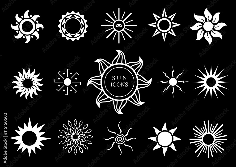 Set of different emblems of signs and symbols in the form of a circular ...