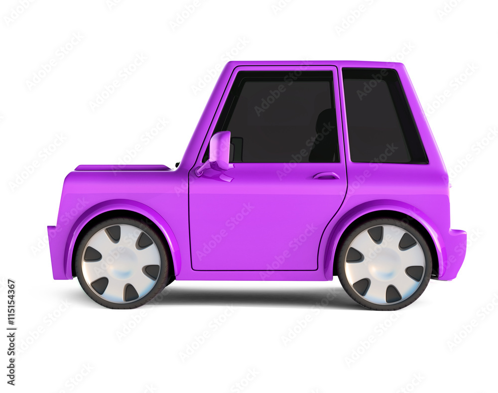 3d illustration of pink-violet cartoon car ilustração do Stock | Adobe ...