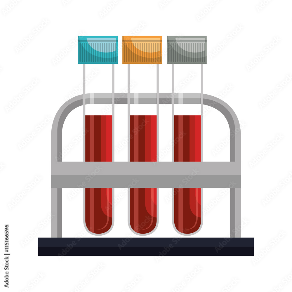 Blood test sample on flask, vector illustration graphic design. Stock ...