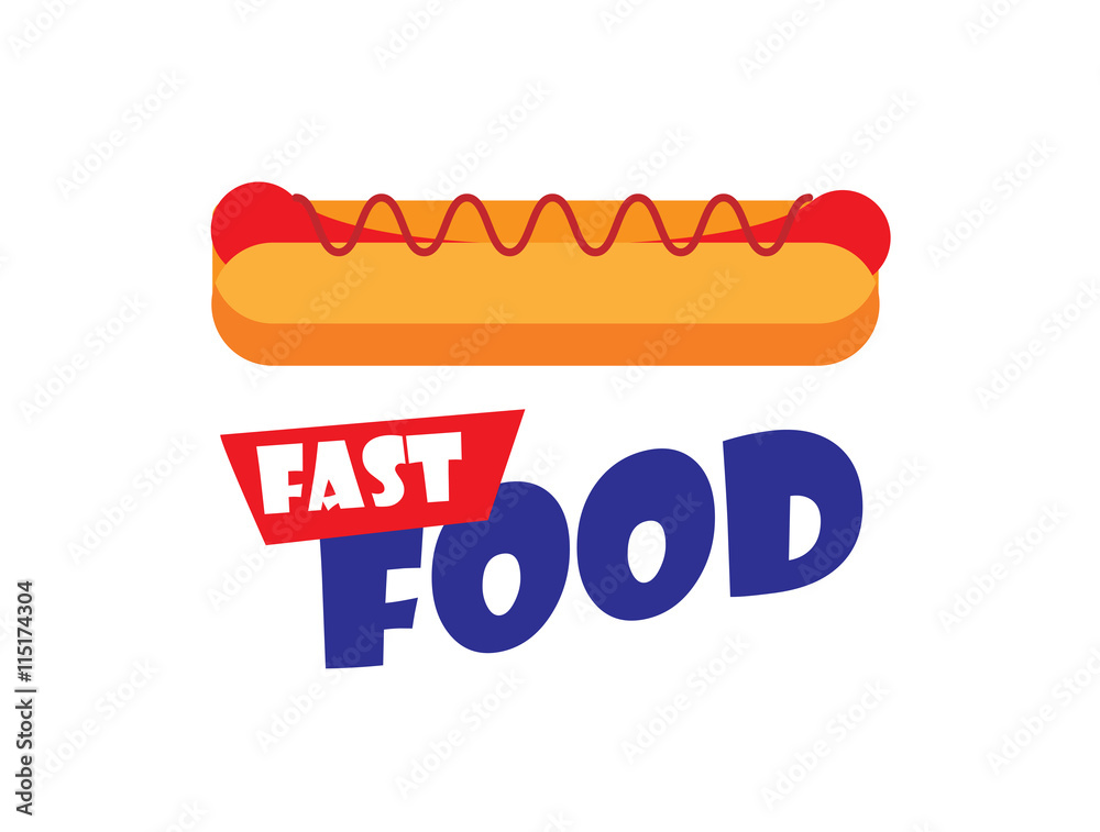 Hot dog label for menu, cafe and restaurant. Emblem template. Stock ...