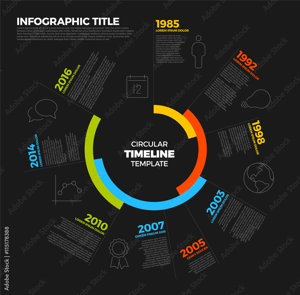 Vector Infographic circular timeline report template Stock Vector ... Vector Infographic circular timeline report template Stock Vector ...