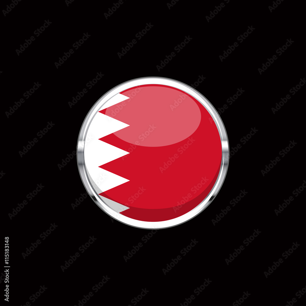 Vector flat style Kingdom of Bahrain state flag. Official design of ...
