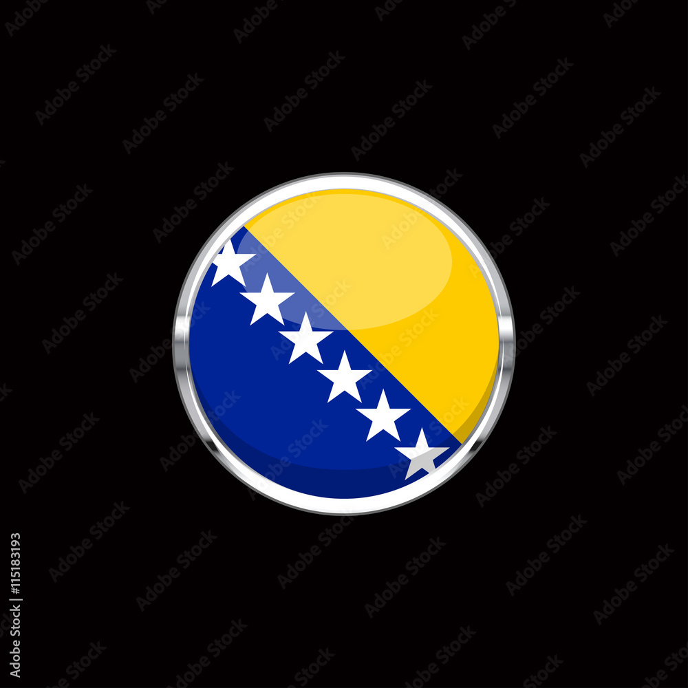 Vector flat style Bosnia and Herzegovina state flag. Official design of ...