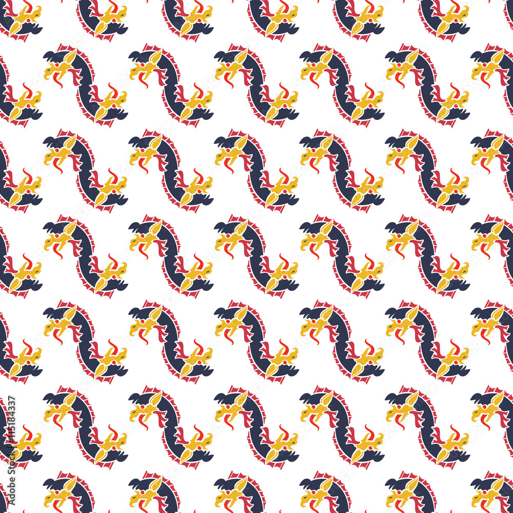 Seamless pattern with dragons Stock Vector | Adobe Stock