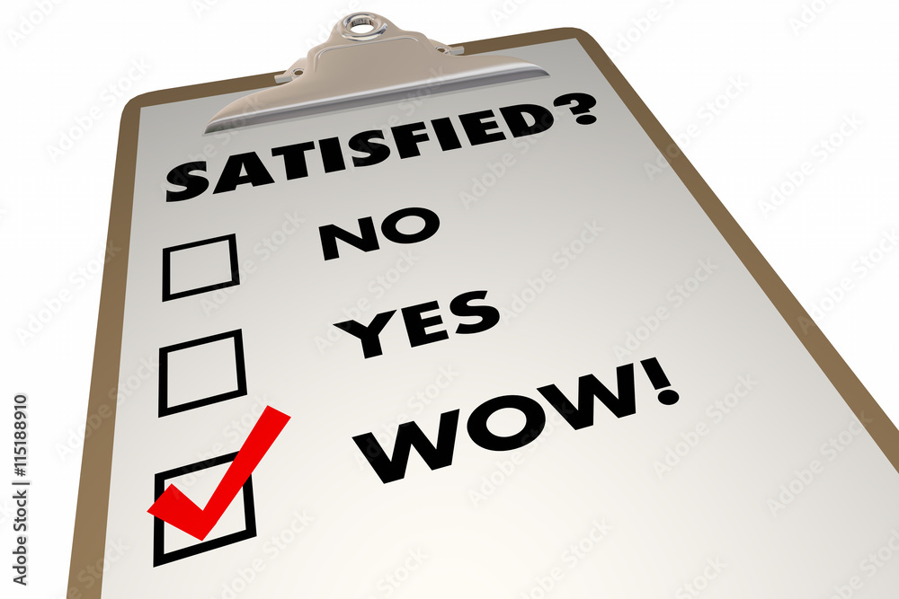 Satisfied Customer Satisfaction Index Survey Checklist 3d Illust Stock ...
