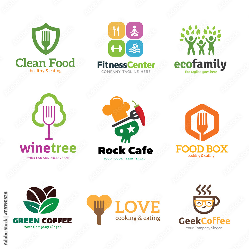Food and coffee logo collection,logo set,logo collection,Vector logo ...