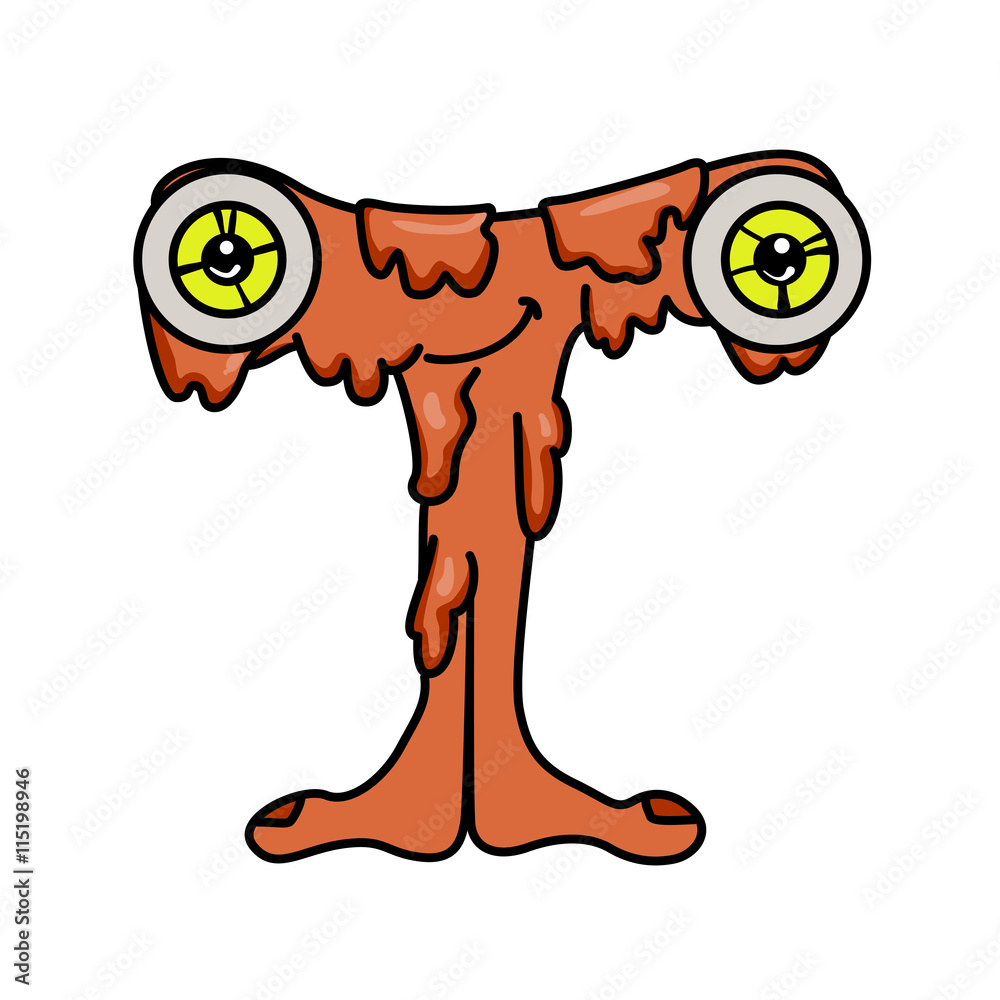 Monster alphabet: letter T Stock Vector | Adobe Stock