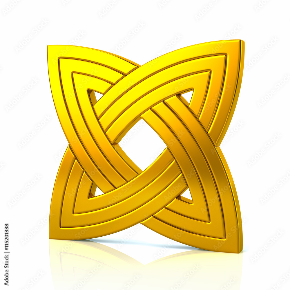 3d illustration of golden basic knot design ilustración de Stock ...