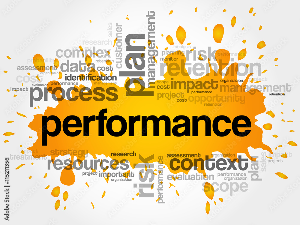 Performance word cloud collage, business concept background Stock ...