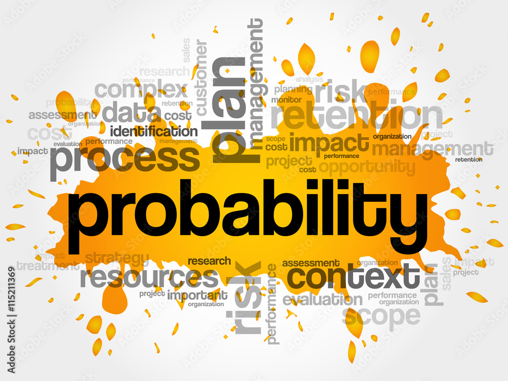 Probability word cloud collage, business concept background Stock ...