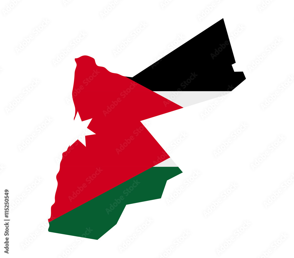 map of Jordan with flag Stock Vector | Adobe Stock