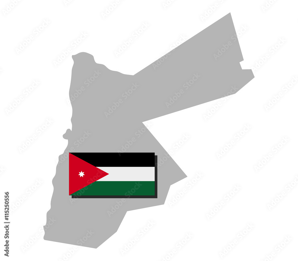map of Jordan with flag Stock Vector | Adobe Stock