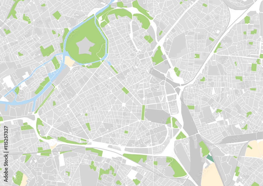 vector city map of Lille, France Stock Vector | Adobe Stock