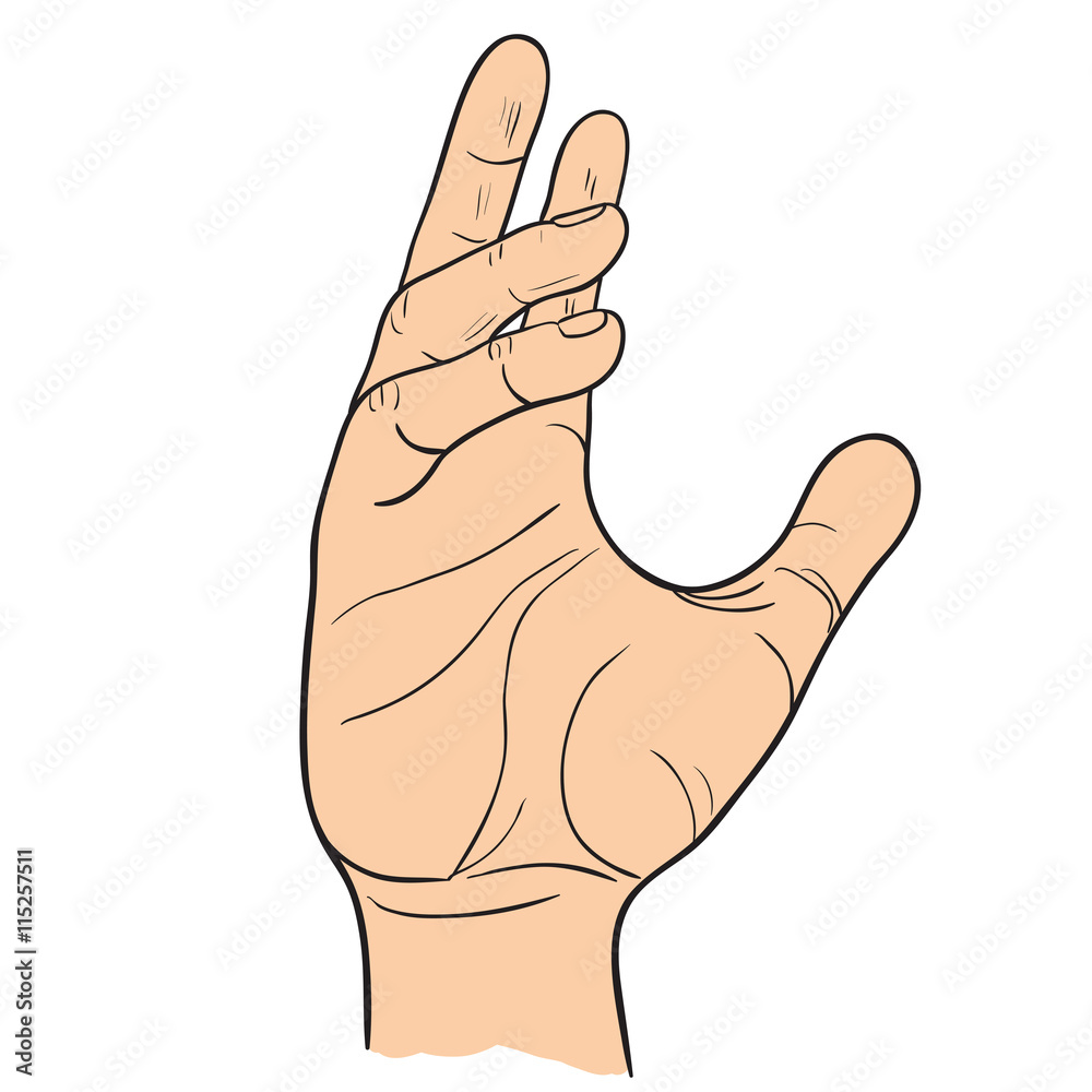 Hand with thumb finger, symbol hands. Vector Illustration Template of ...