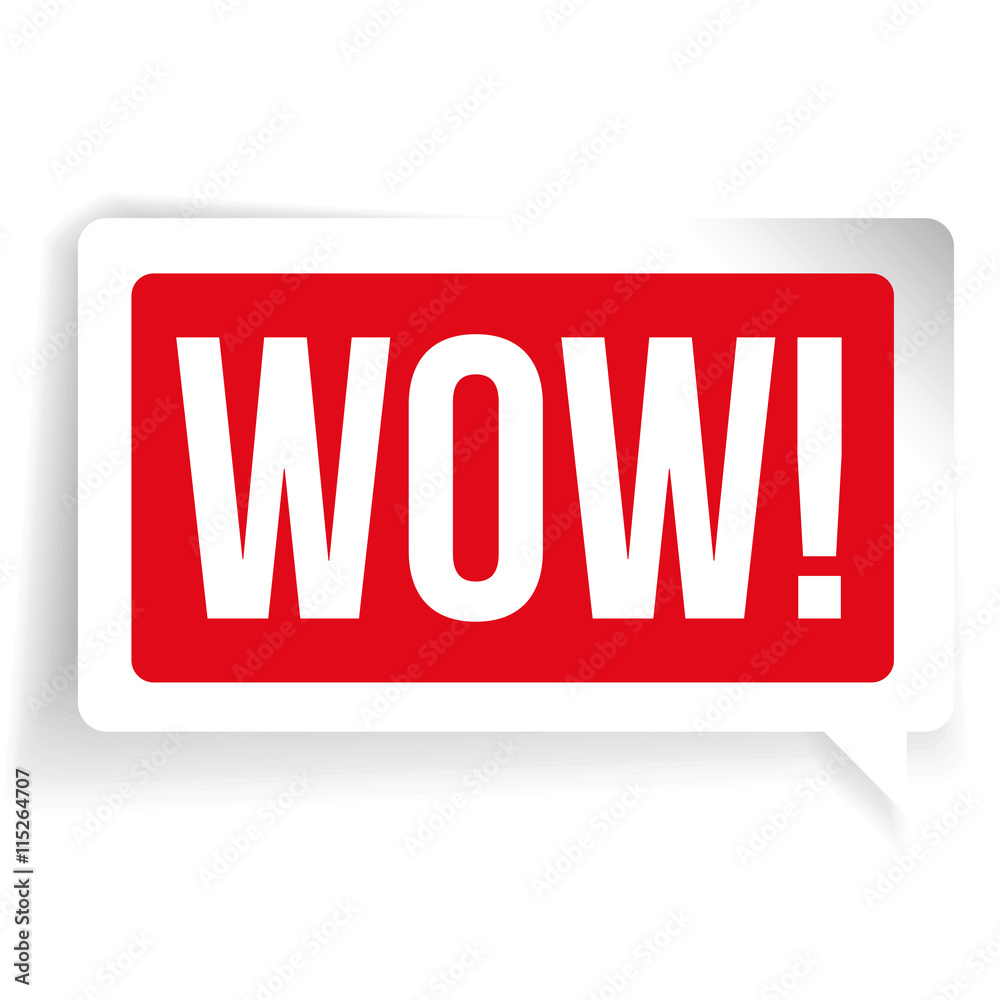 Wow message bubble vector red Stock Vector | Adobe Stock