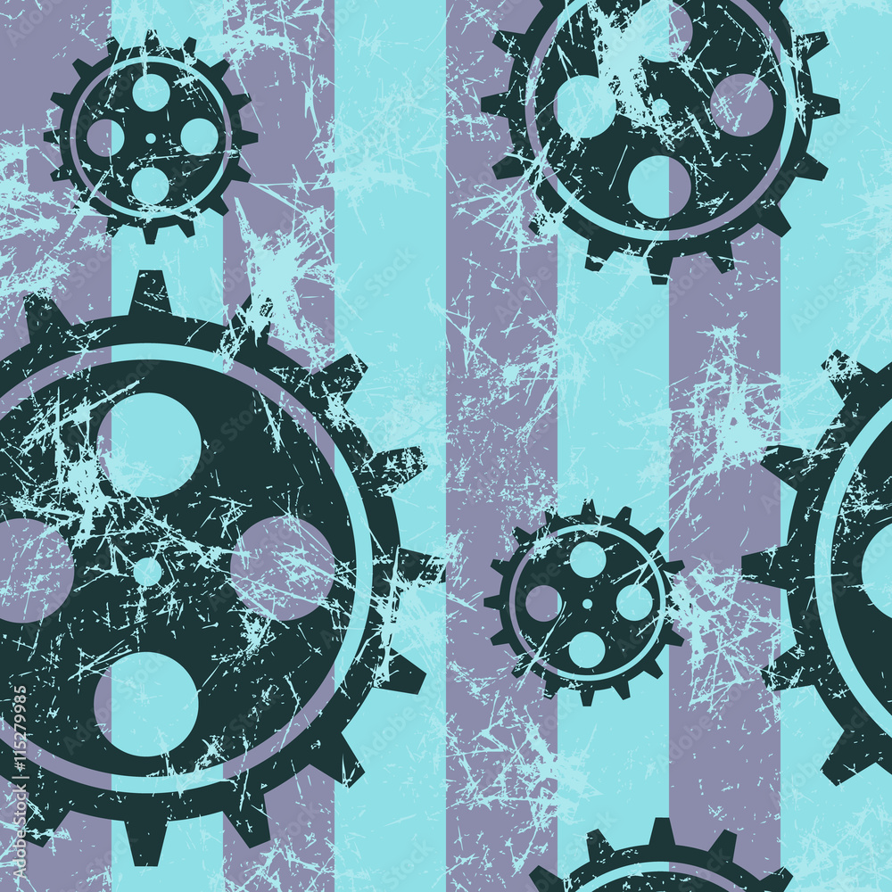 Vector seamless patterns with mechanism of watch. Creative geometric ...