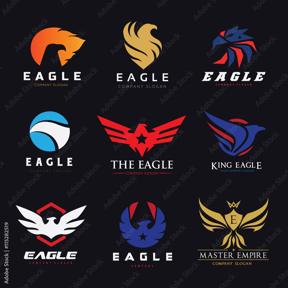 Vetor de Eagle logo collection,bird logo,phoenix logo,vector logo template. do Stock | Adobe Stock