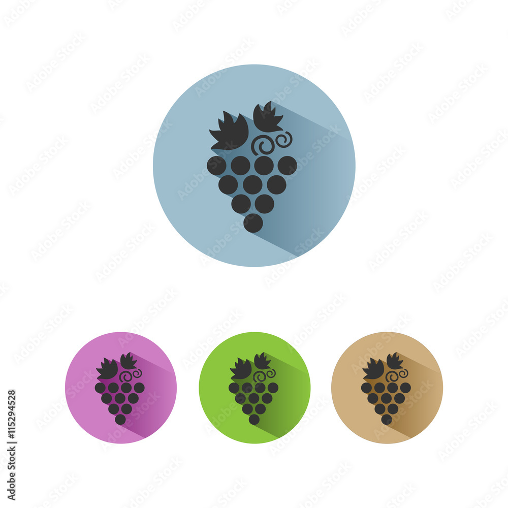 Icono de racimo de uvas sobre fondos de colores Stock Vector | Adobe Stock