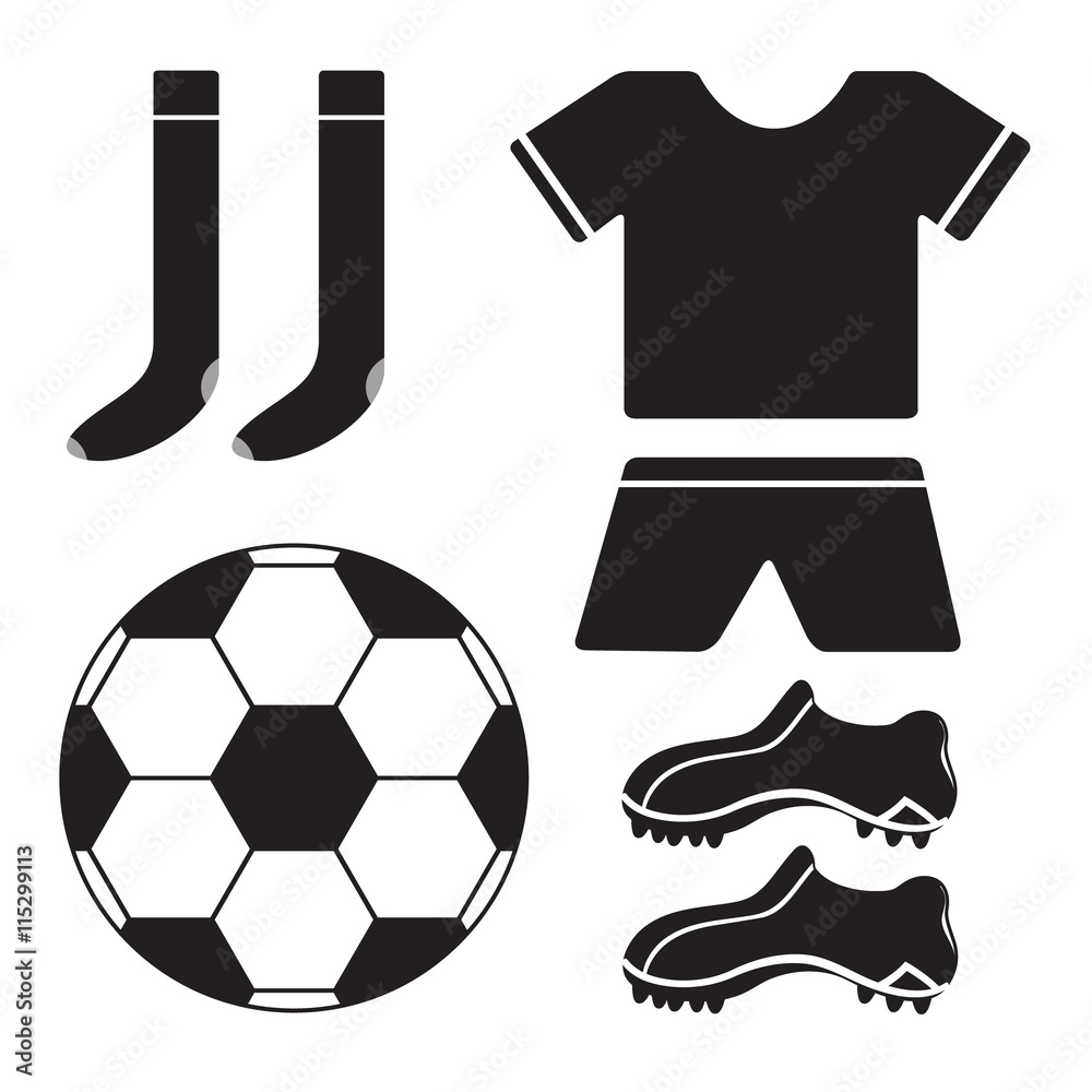 Set of soccer flat icon. Stock Vector | Adobe Stock