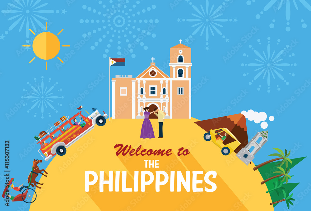 llustration of the Philippines's landmarks and icons vector de Stock ...