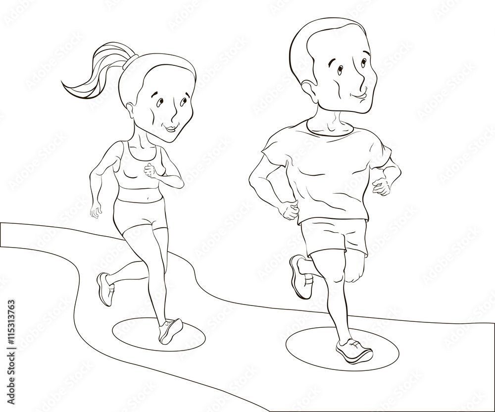Girl Running Coloring Pages