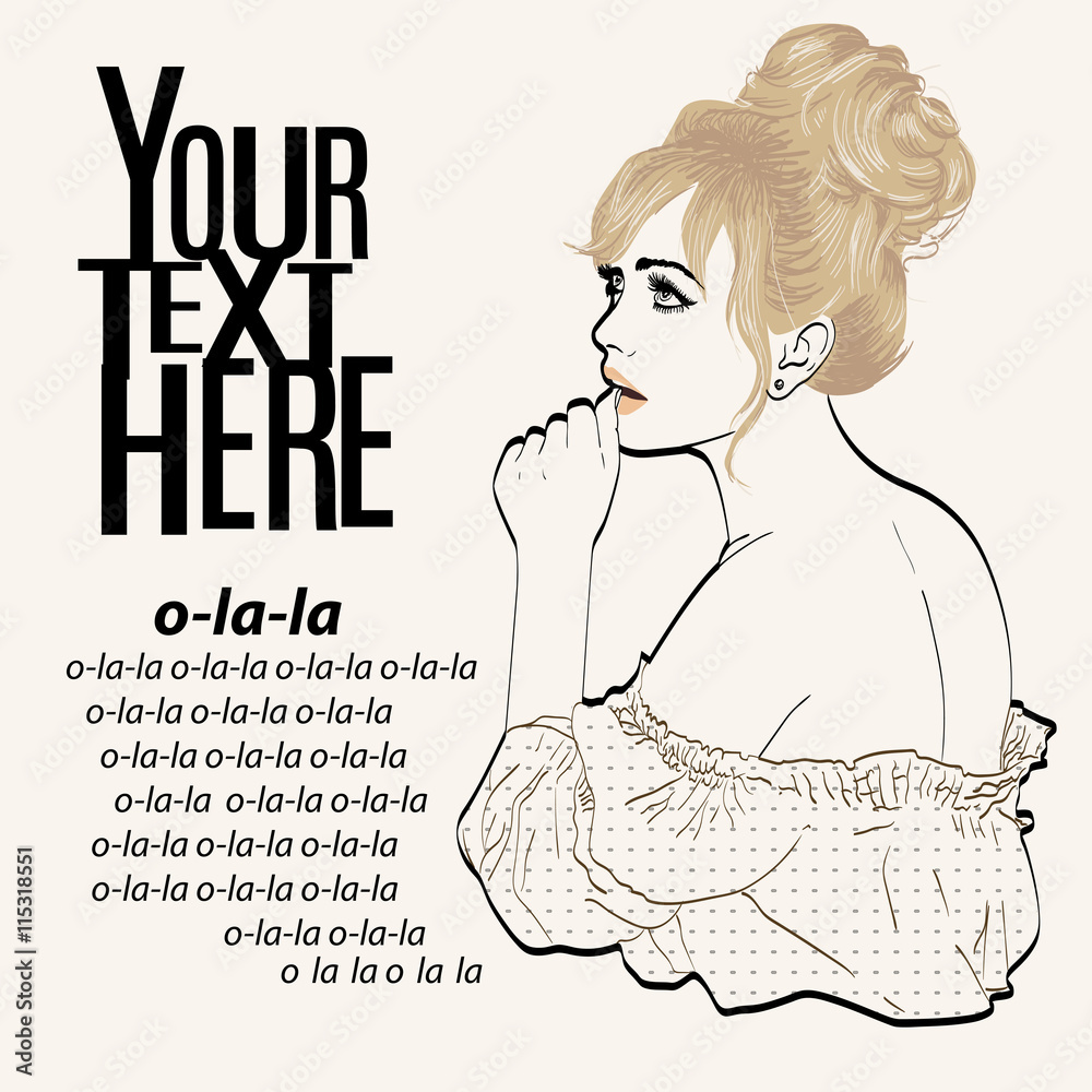 vector illustration of a woman in a retro style wearing a skirt and ...