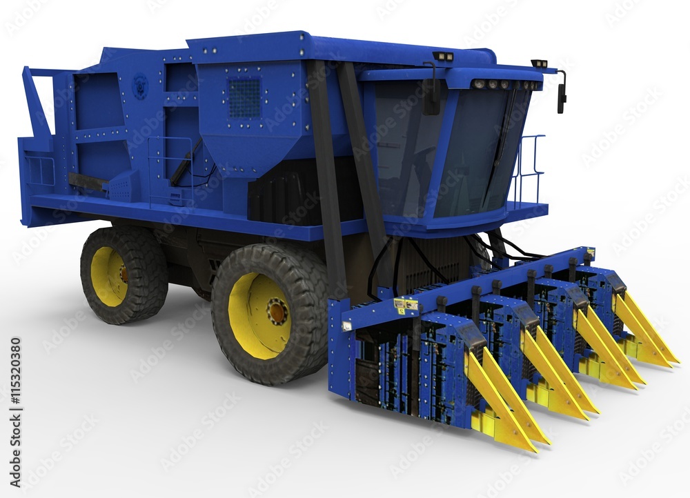 3d illustration of cotton picker. icon for game web. white background ...