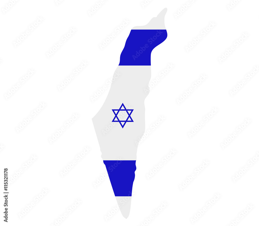 Israel map with flag Stock Vector | Adobe Stock