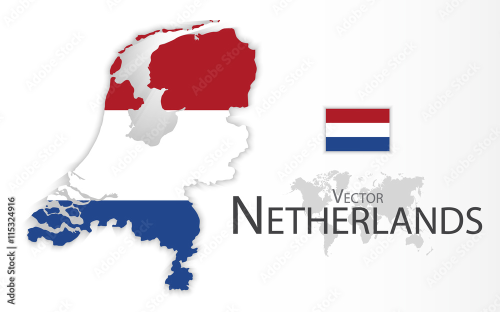 Netherlands Flag Map