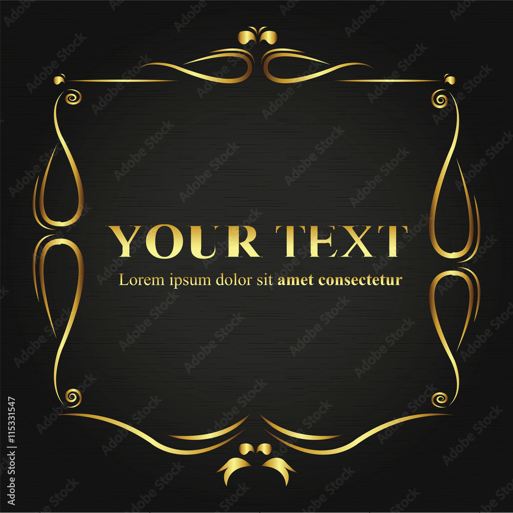 Gold color Ornate frames style Stock Vector | Adobe Stock