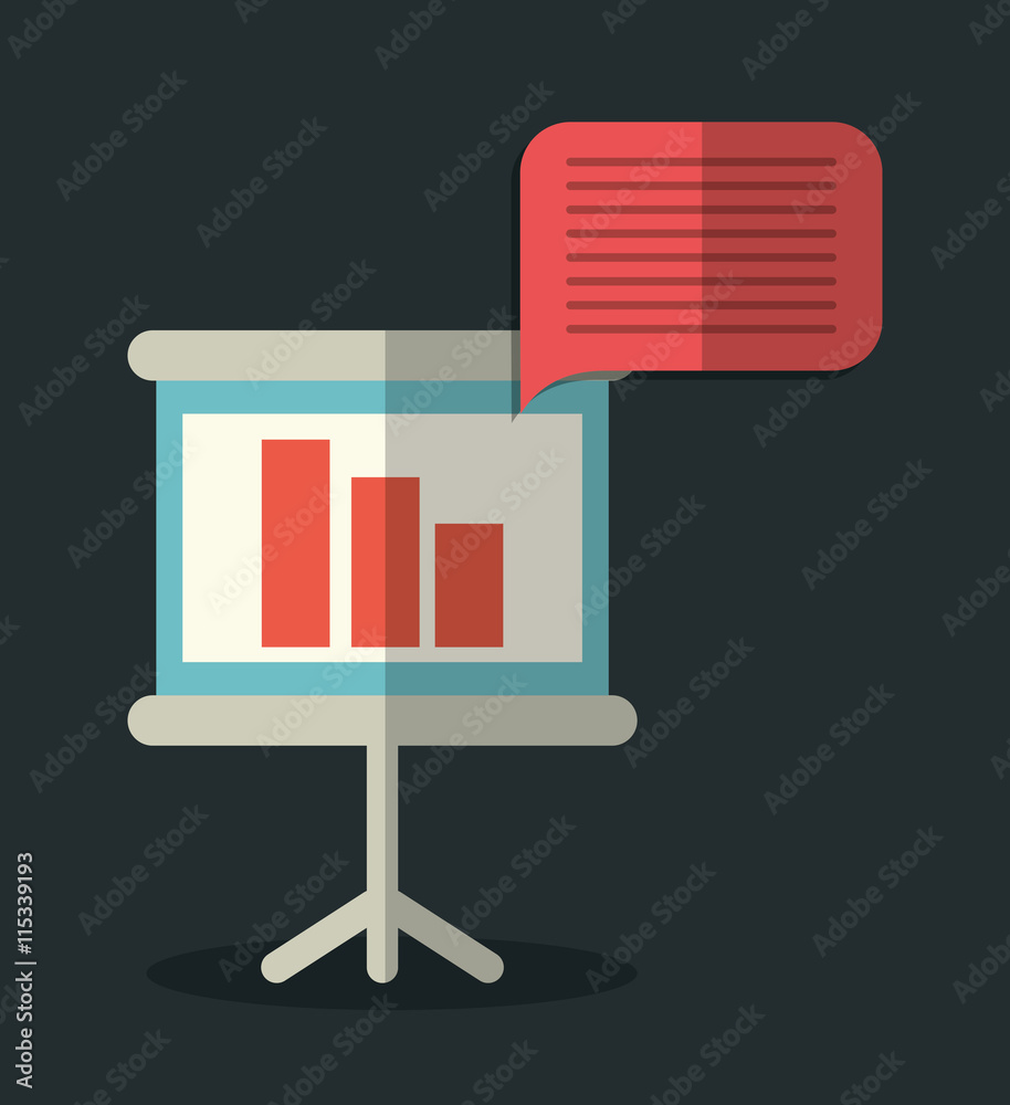 Office instrument concept represented by board and bubble icon ...