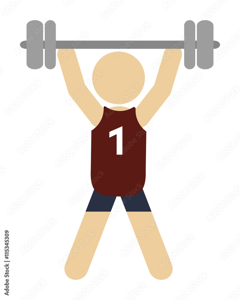 Vettoriale Stock simple flat design weight lifting pictogram icon ...