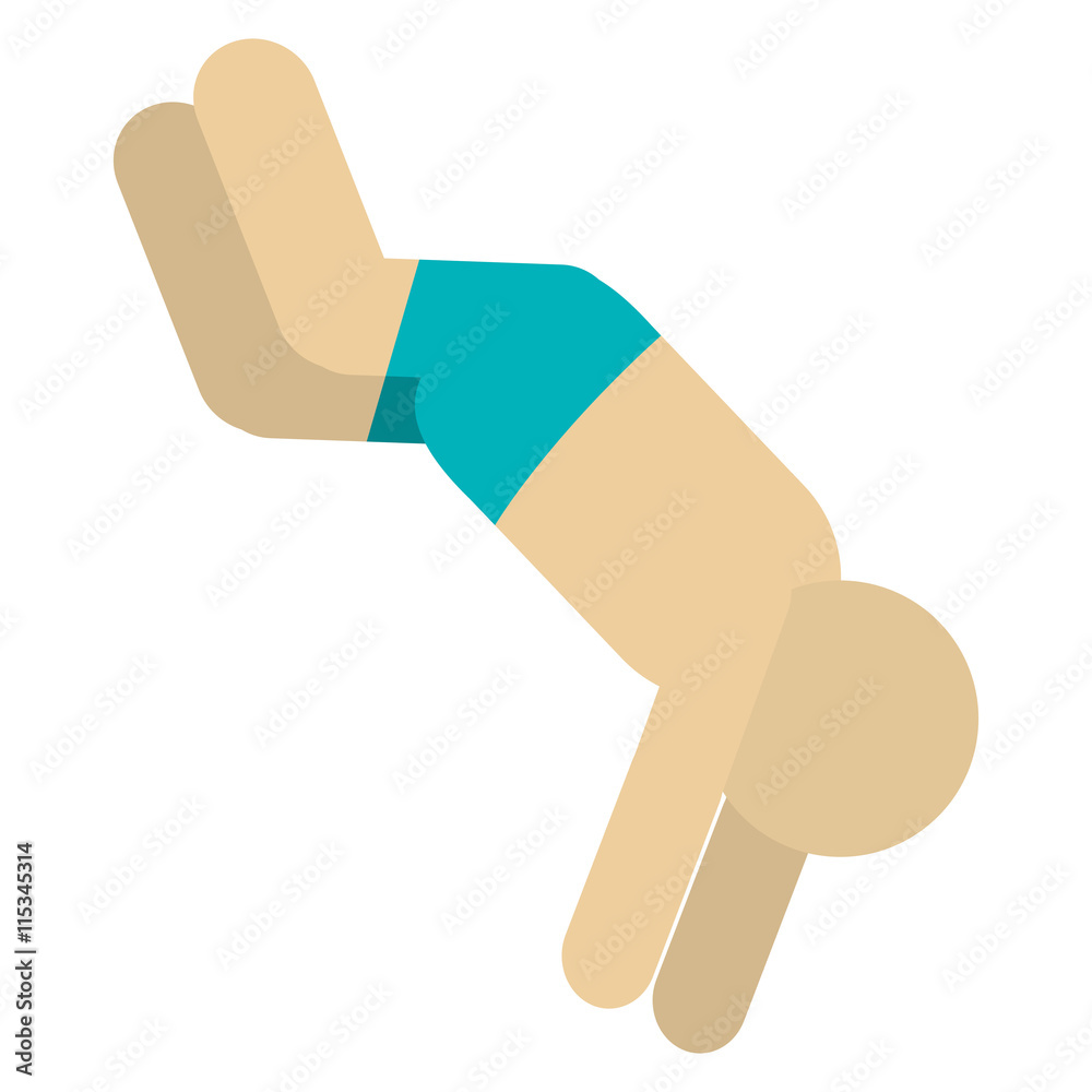 simple flat design diver pictogram icon vector illustration Stock ...