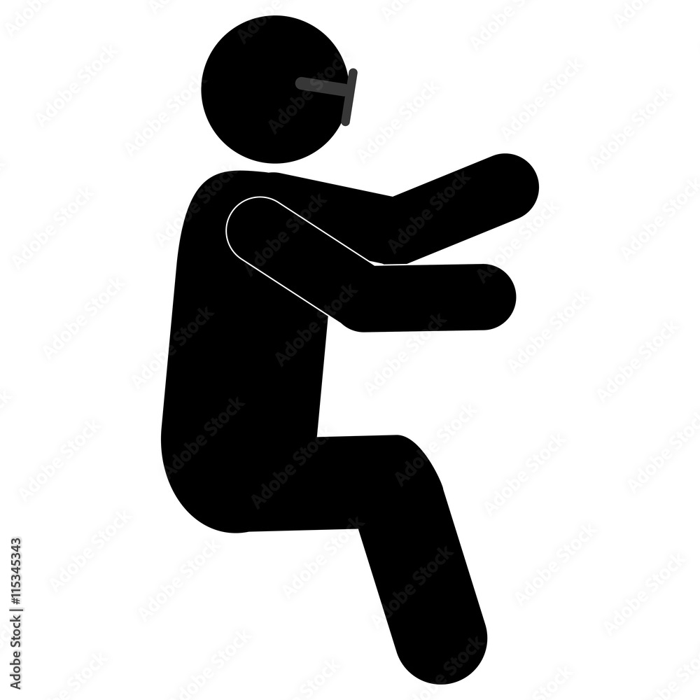 simple flat design person sitting down pictogram icon vector ...