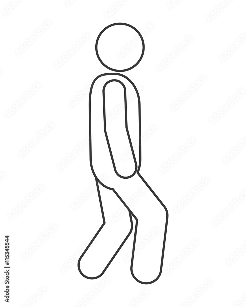 simple flat design walking pictogram icon vector illustration Stock ...