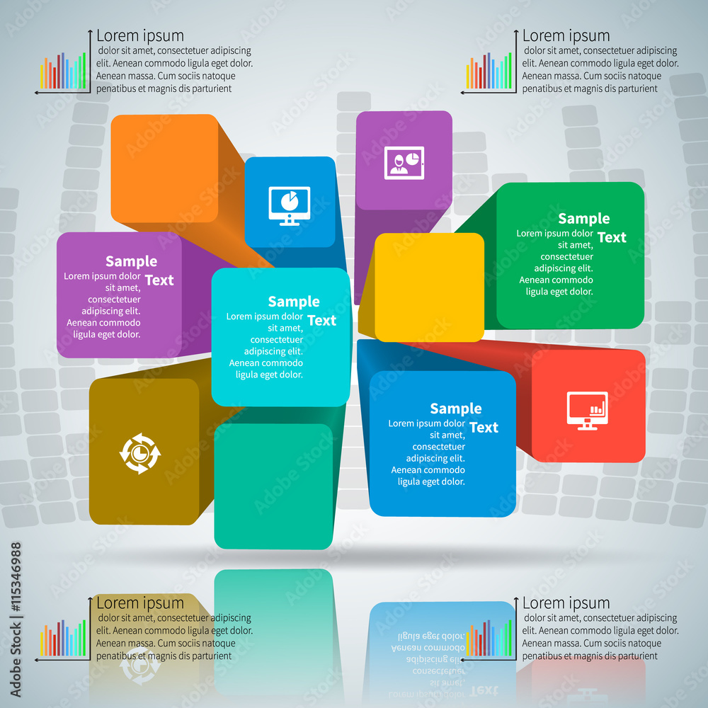 Abstract 3D Paper Infographics Stock Vector | Adobe Stock