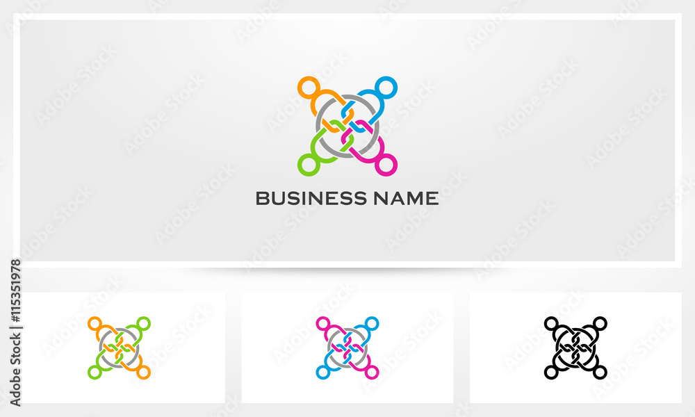 Connect Link Chain Teamwork logo Stock Vector | Adobe Stock
