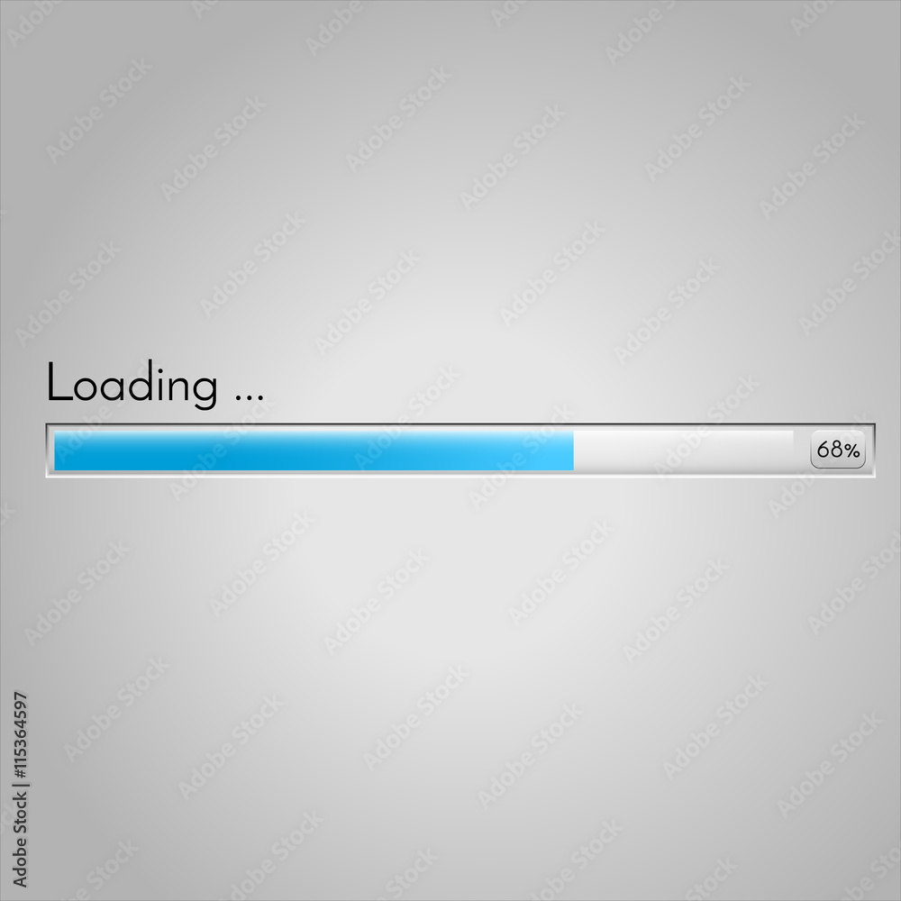 Vector loading bar. Progress of downloading or uploading. Glossy ...