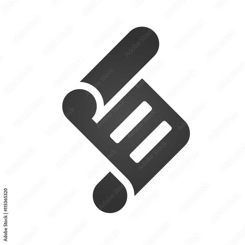 Scroll icon. Scroll sign. Simple flat logo of scroll on white ...