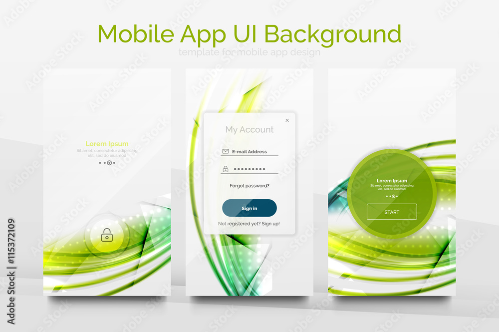 Mobile application interface background design Stock Vector | Adobe Stock