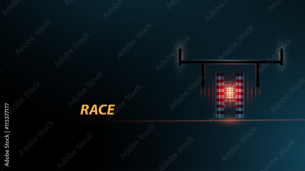 Racing car backlight. F1 spotlight. Abstract dark background Stock ...